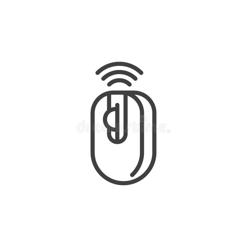 Wireless mouse line icon stock vector. Illustration of pictogram ...