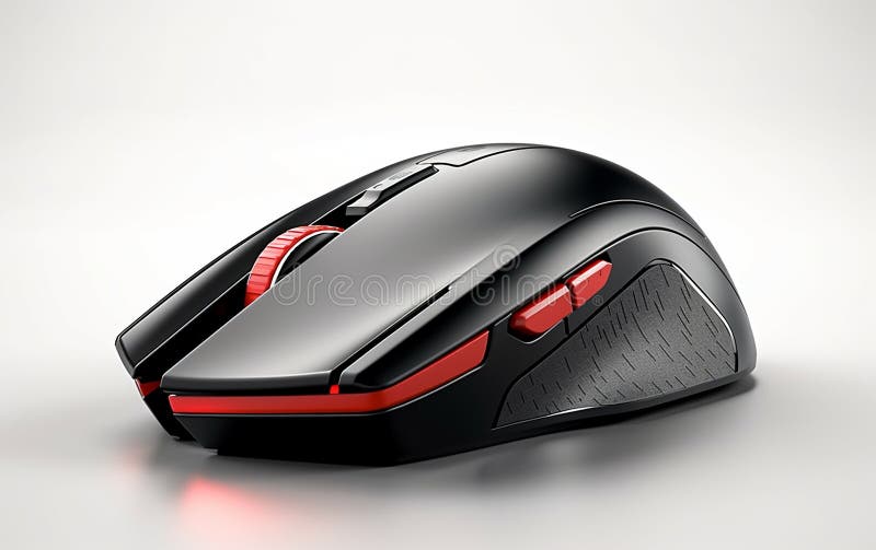 Wireless Mouse in Pure White Setting Stock Illustration - Illustration ...