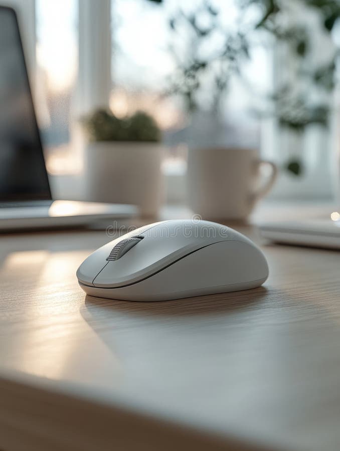 Wireless Mouse Sunlit Desk Modern Workspace Setup Stock Photos - Free ...