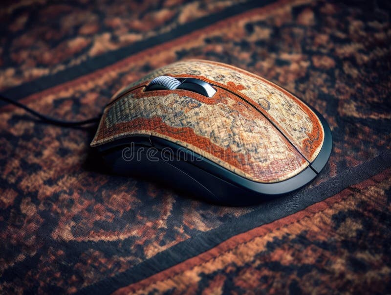 Wireless Mouse on Textured Mousepad Stock Illustration - Illustration ...