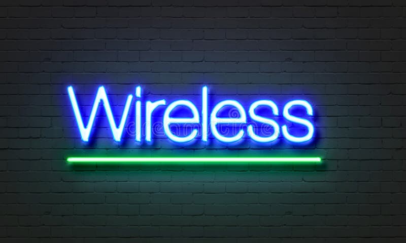 Wireless Neon Icon. No Wifi. Different Levels of Wi Fi Signal Stock ...