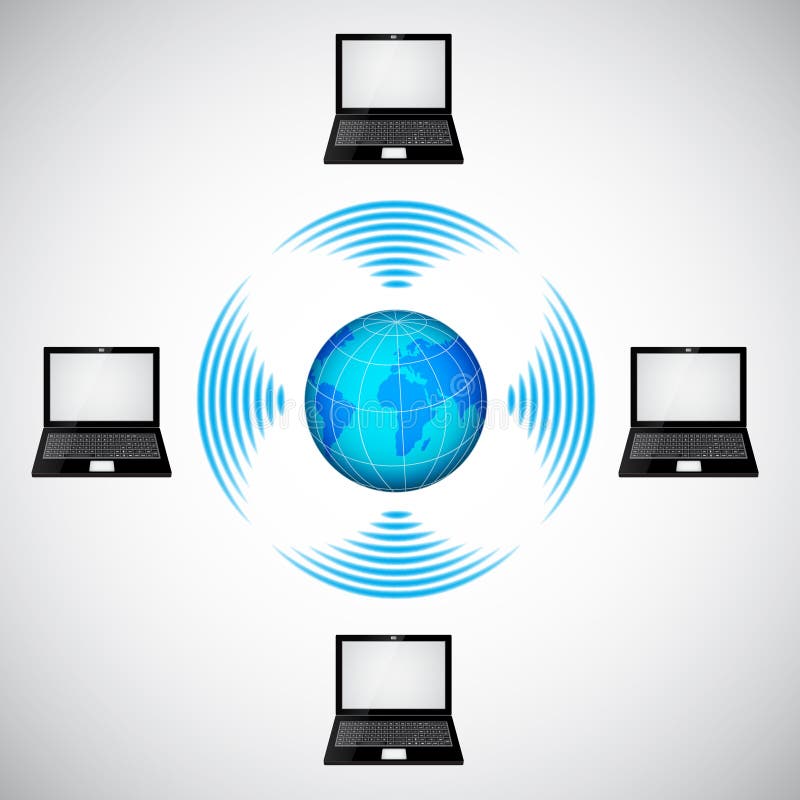 Wireless network stock vector. Illustration of background - 28343968