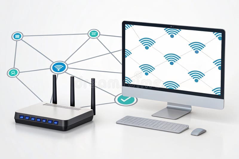 Wireless Network Concept Illustration Connectivity and Wi-Fi Visual ...