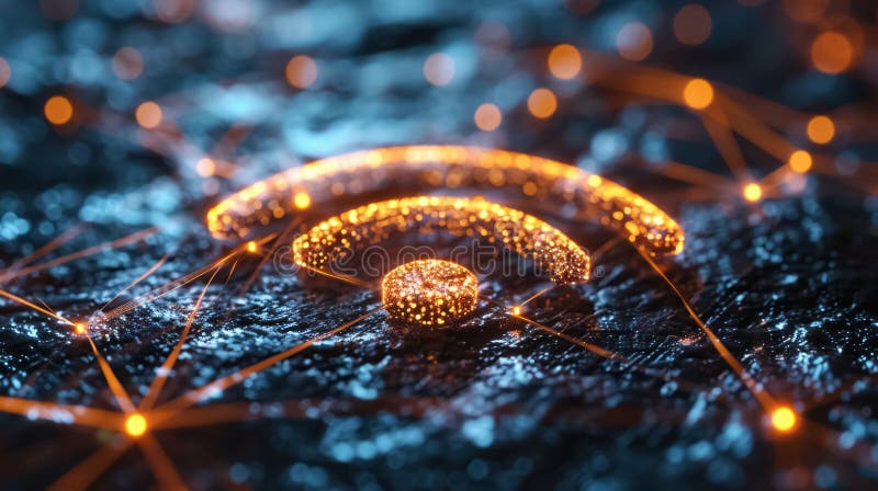 Wireless Network and Connection Abstract Data Background with Wifi ...