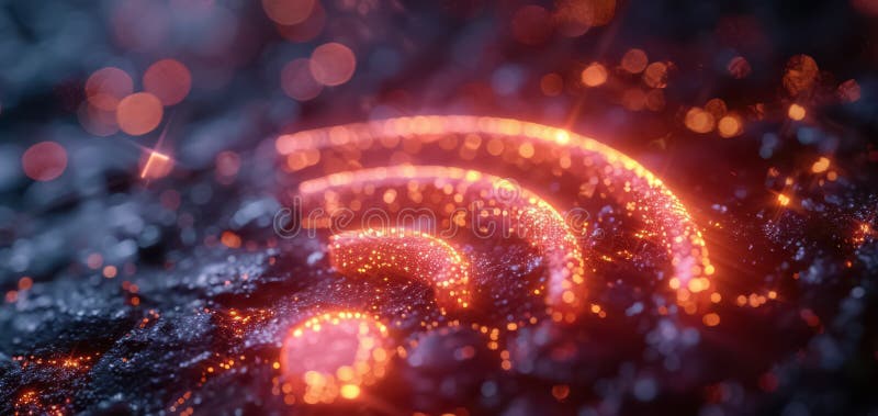 Wireless Network and Connection Abstract Data Background with Wifi ...