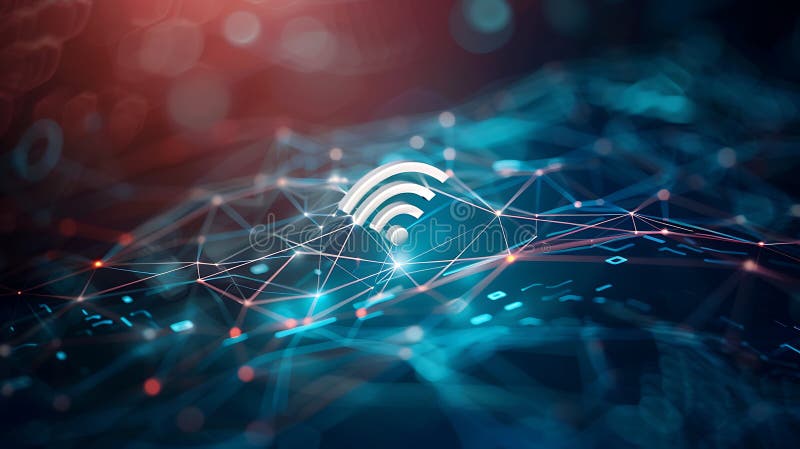 Wireless Network and Connection Abstract Data Background with WiFi ...