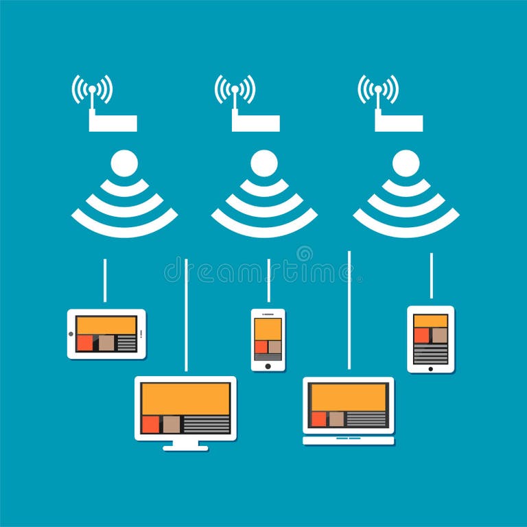 Wireless Internet Connection Signal Stock Illustrations – 75,051 ...