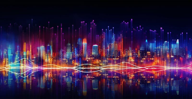 Wireless Network and Connection Technology Concept, Virtual Lines ...