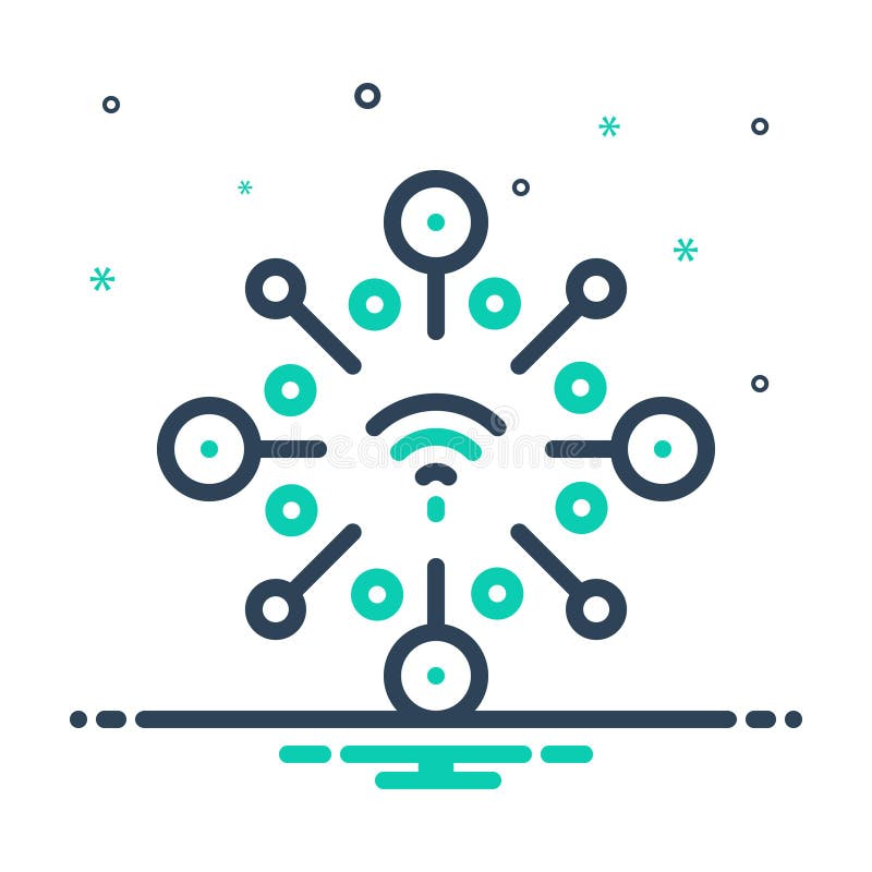Mix Icon for Wireless Network, Wireless and Devices Stock Illustration ...