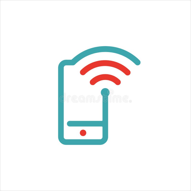 Wireless Network Icon on Smartphone Screen Vector Illustration. Stock ...