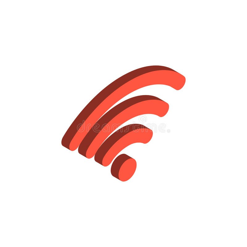 Wireless Network Isometric 3D Icon Stock Illustration - Illustration of ...
