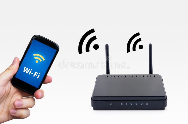 Wireless Network with Mobile Device Stock Photo - Image of information ...