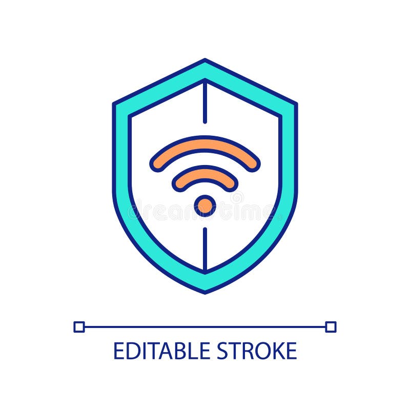 Wireless Network Safety RGB Color Icon Stock Vector - Illustration of ...