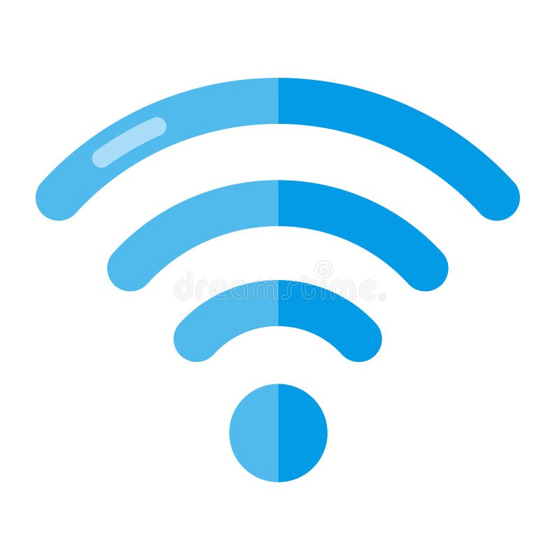 Wireless Network Symbol Isolated on White Background. Flat Vector ...