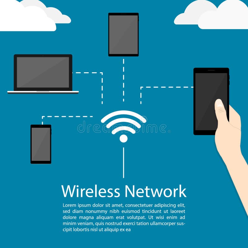 Wireless network vector stock vector. Illustration of design - 111154044