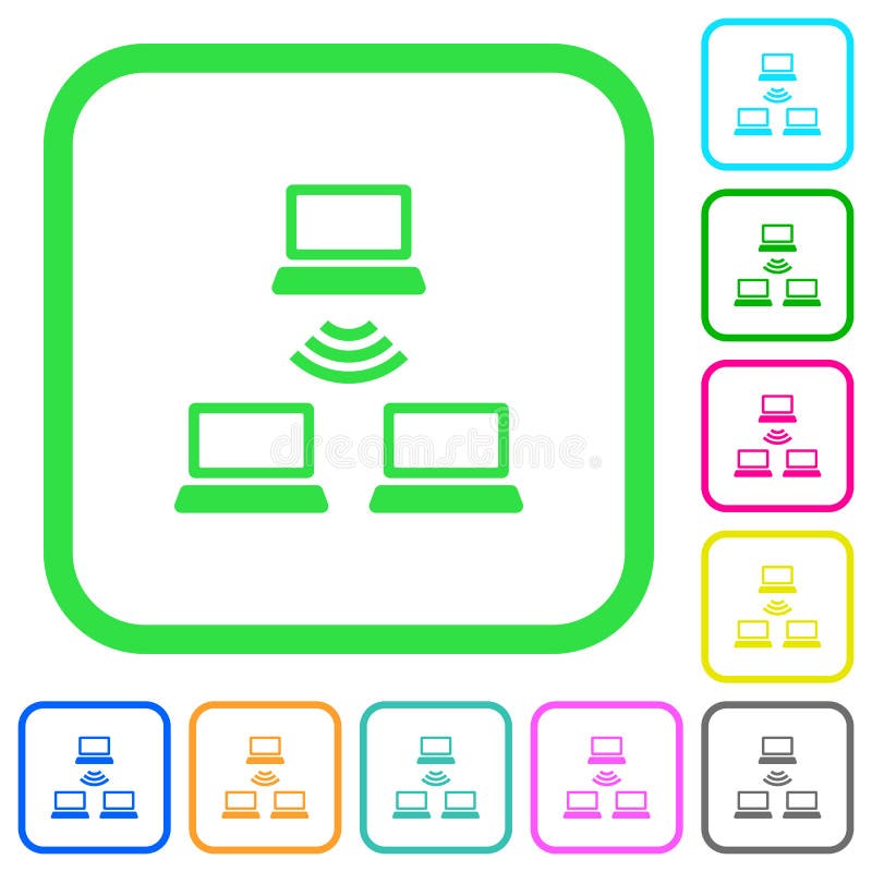 Wireless Network Vivid Colored Flat Icons Stock Vector - Illustration ...