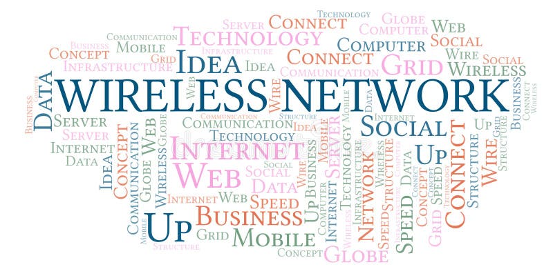 Wireless Network Word Cloud. Stock Illustration - Illustration of ...