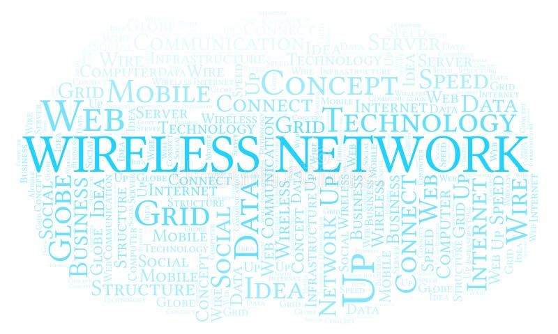 Wireless Network Word Cloud Stock Illustration - Illustration of ...