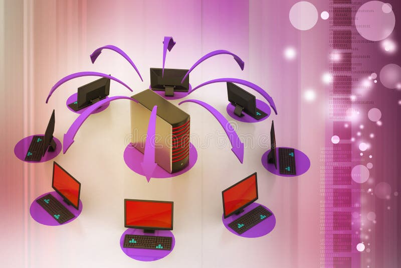 Wireless networking system stock illustration. Illustration of firewall ...