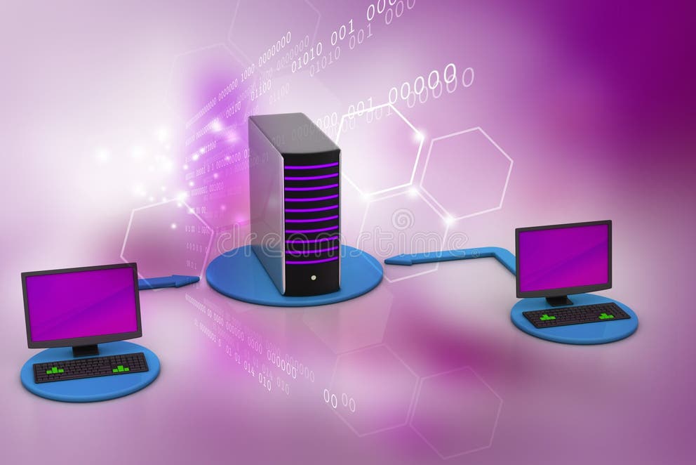 Wireless networking system stock illustration. Illustration of render ...