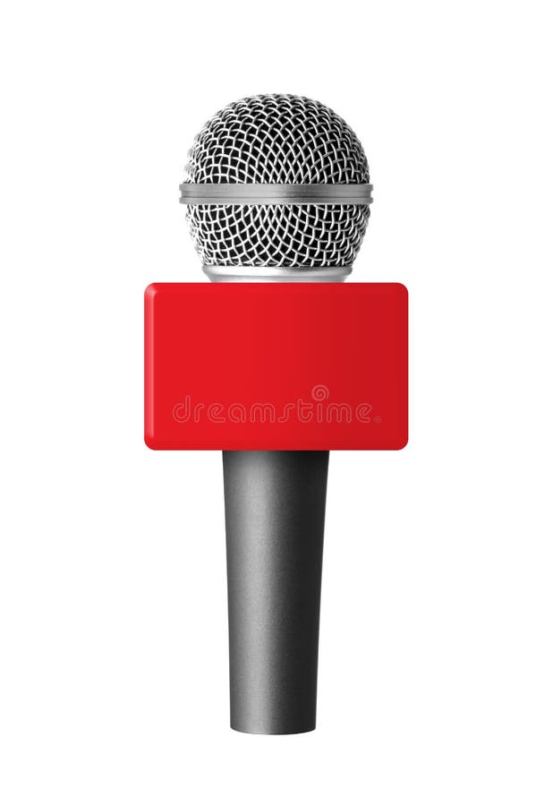 News microphone on white stock image. Image of path - 169291677