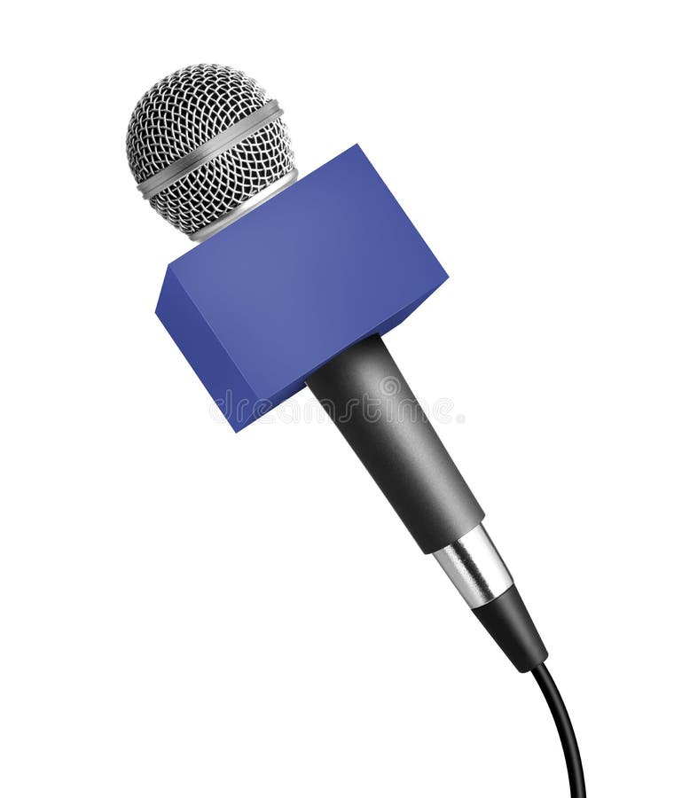 News microphone on white stock image. Image of path - 169291677