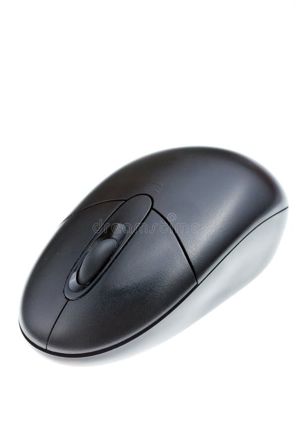 Wireless Optical Black Mouse with White Background Stock Image - Image ...