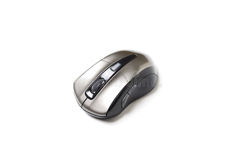 Wireless Optical Black Mouse with White Background Stock Image - Image ...