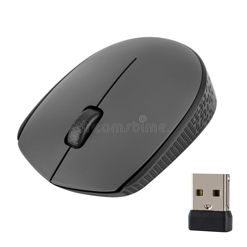 Wireless Optical Mouse for Computer, White Background in Isolation ...
