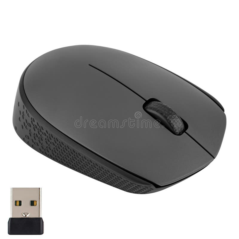 Wireless Optical Mouse for Computer, White Background in Isolation ...