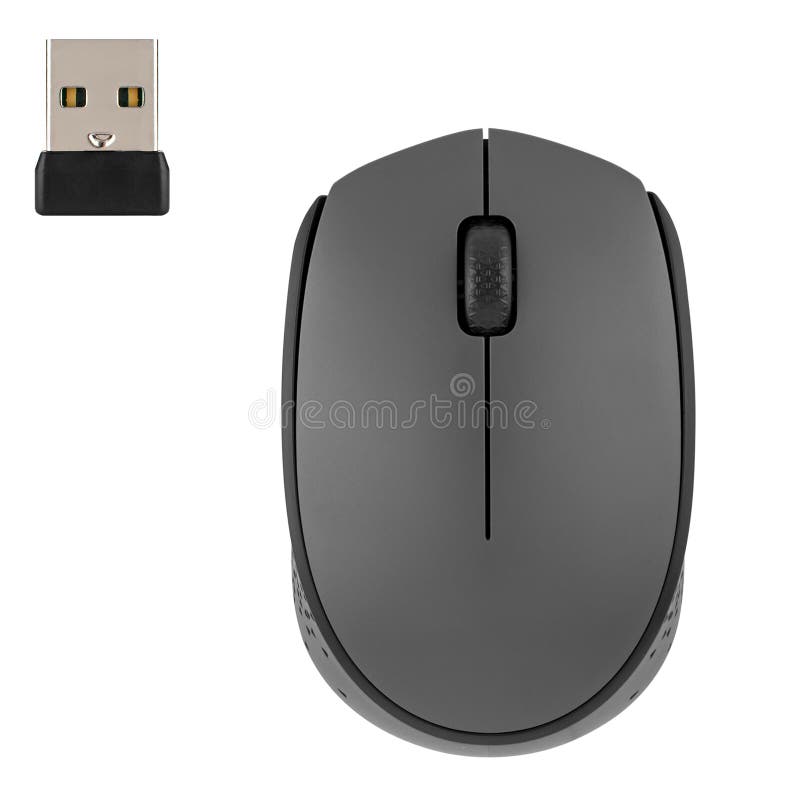 Wireless Optical Mouse for Computer, White Background in Isolation ...