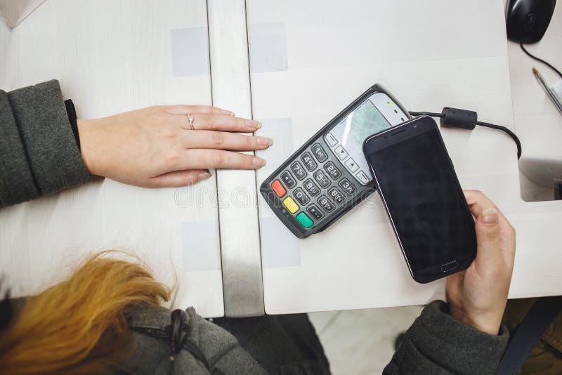 Wireless Paying by Mobile Phone Stock Image - Image of waiter ...