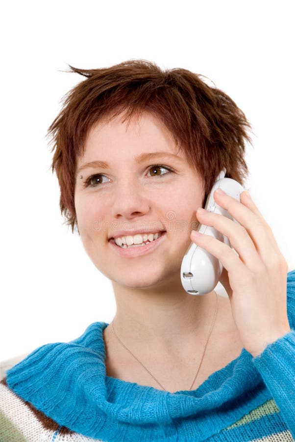 Wireless phone stock image. Image of smiling, woman, happy - 1757585