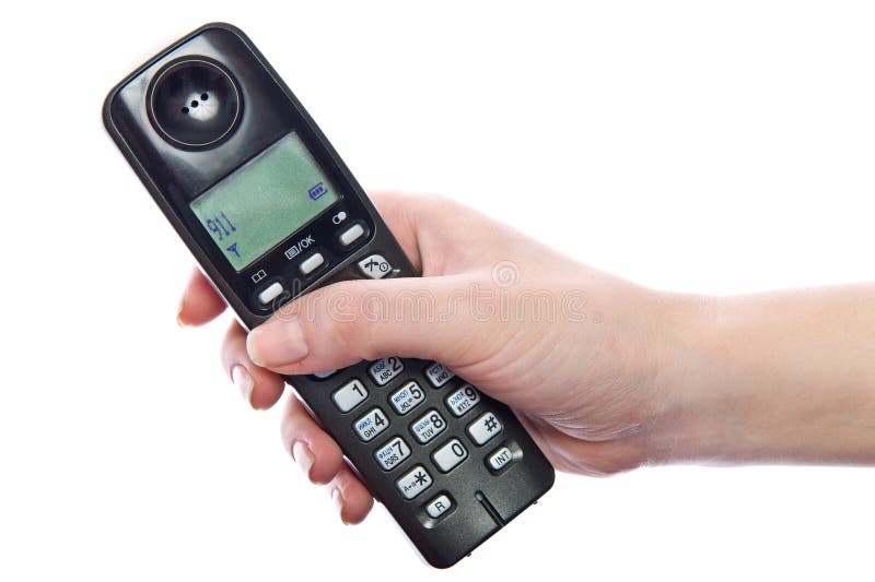 Wireless Phone in Woman S Hand Stock Photo - Image of number, connect ...