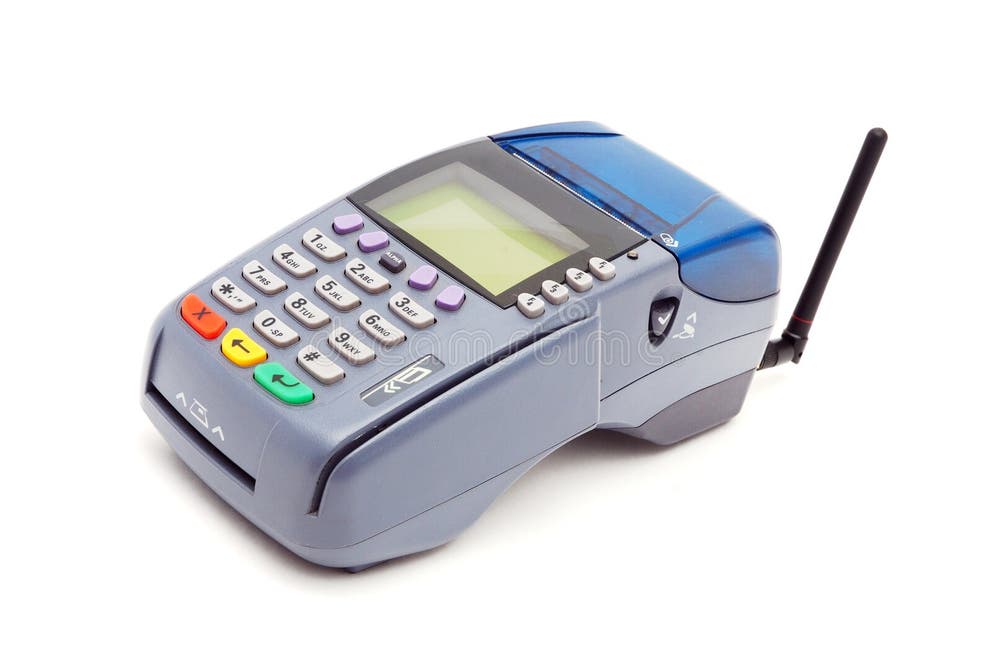 Wireless POS-terminal stock image. Image of purchase - 12302625