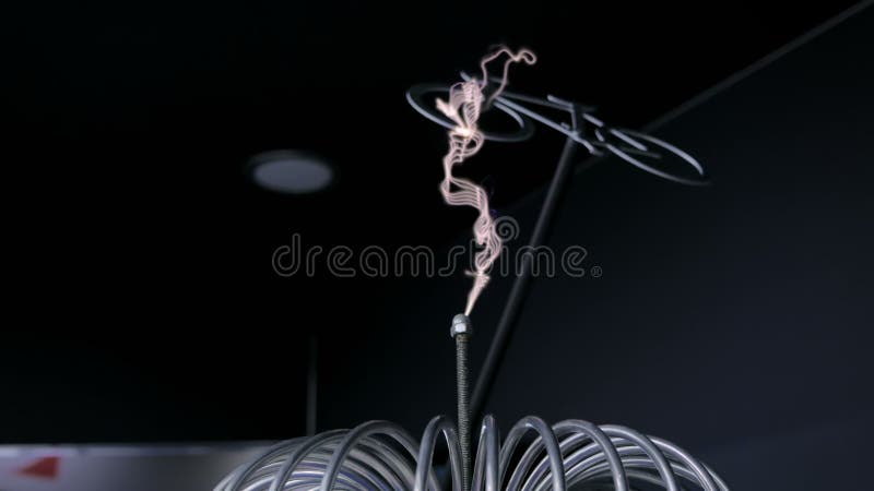 Tesla Coil. Plasma Globe. Blue and Purple Light Beams. Energy Rays ...