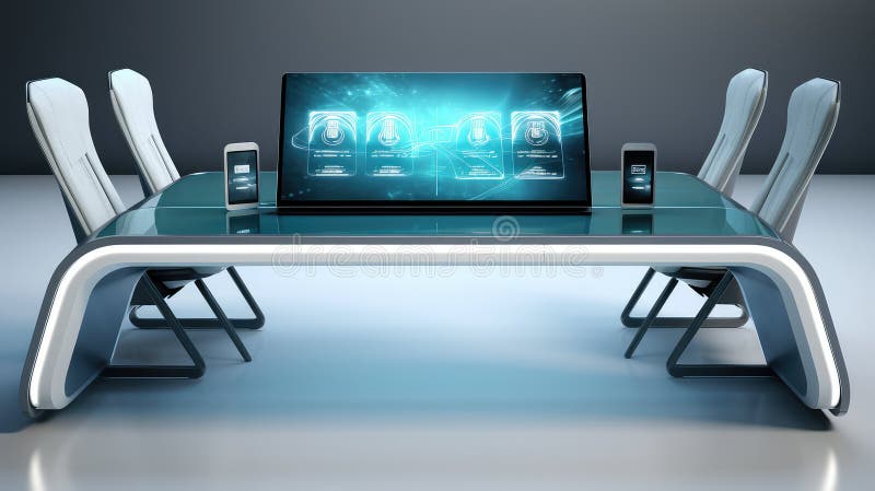 Wireless Presentation Table Stock Illustration - Illustration of ...