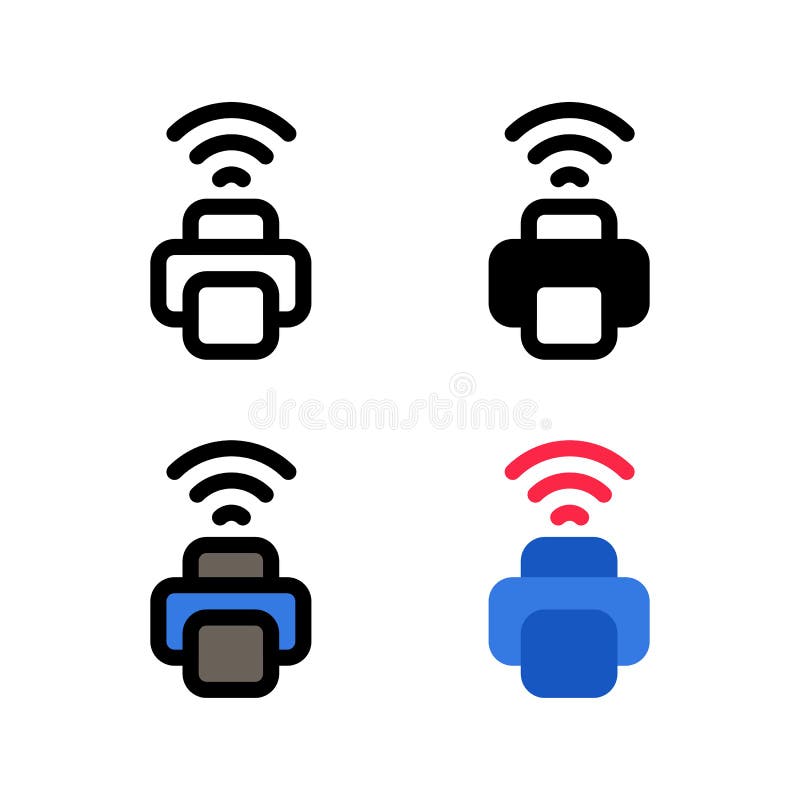 Wireless Print Out Mobile Icon Logo and Illustration Stock Vector ...