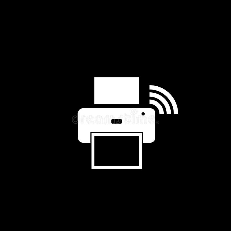 Wireless Printer Icon Isolated on Dark Background Stock Vector ...