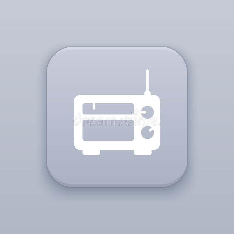 Wireless, Radio Player, Gray Vector Button with White Icon on Gray ...