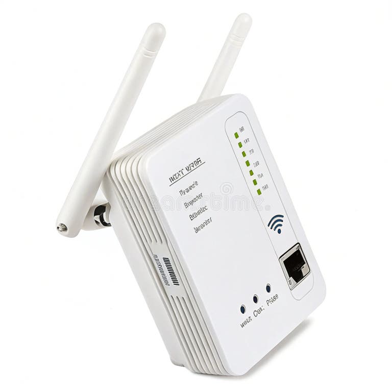 Wireless Range Extender Isolated on White Background Stock Illustration ...