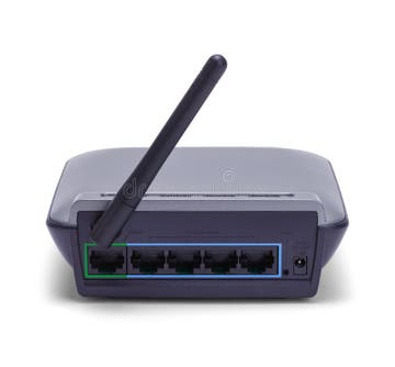 Wireless Router Backside Isolated on White Background Stock Image ...