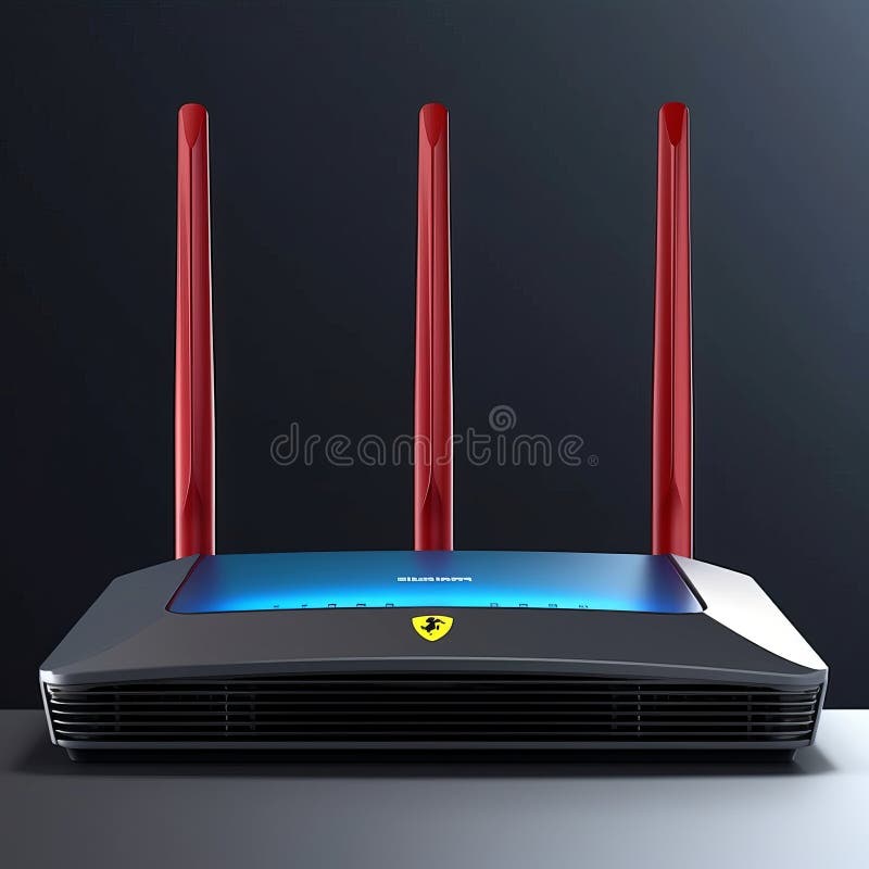 Wireless Router on a Blue Background Wireless Router Router on Laptop ...