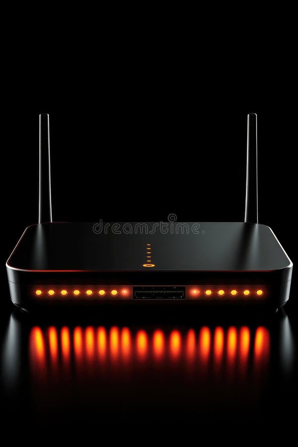 Wireless Router Close-Up stock image. Image of electronics - 387995831