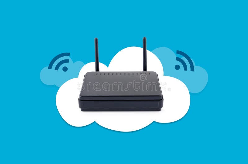 Wireless Router on Cloud Composition Stock Illustration - Illustration ...