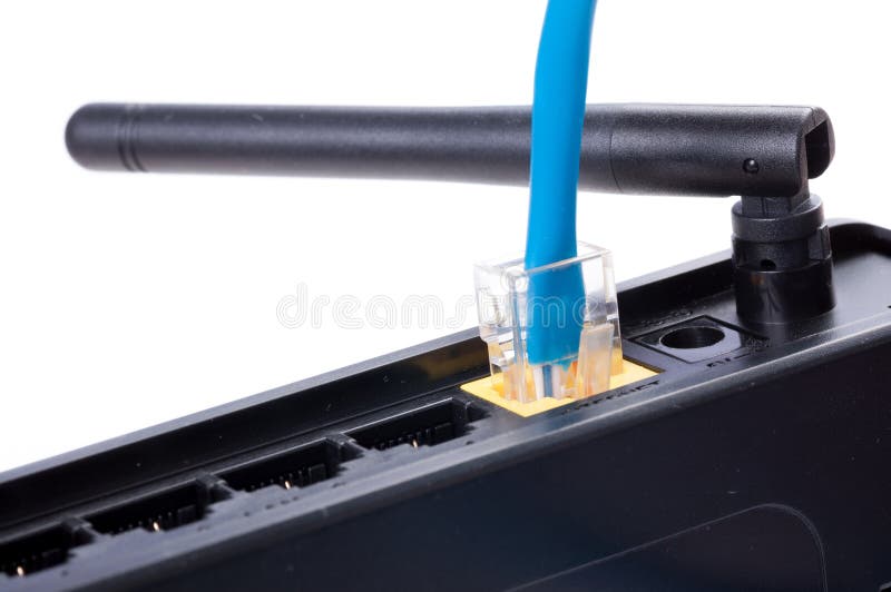 Router with Connecting Cables To Secure LAN Stock Photo - Image of port ...