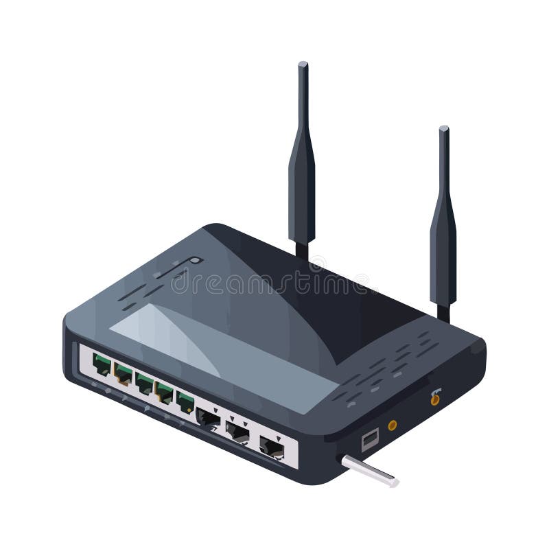 Wireless Router Connects Computer To Internet Network Stock ...