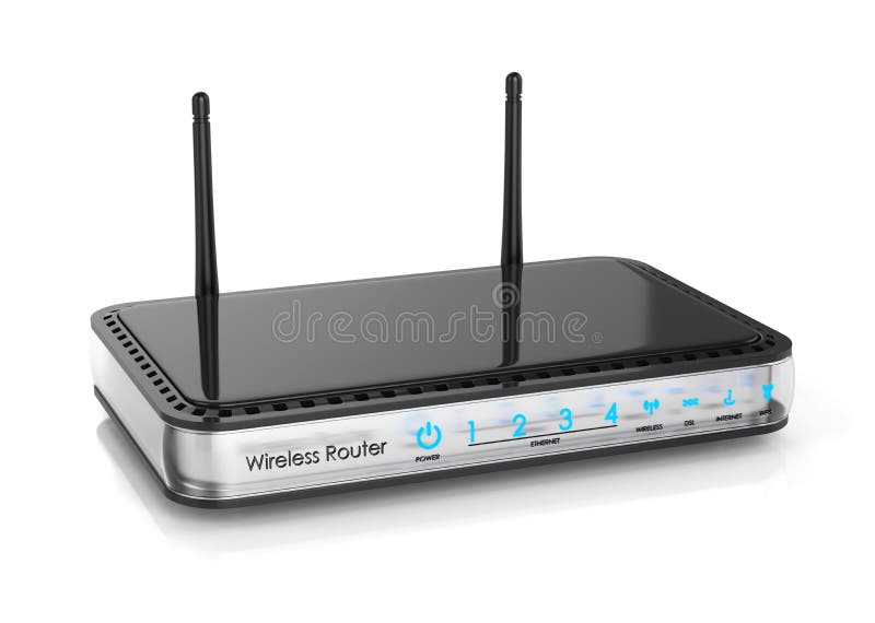 Wireless Wifi Router on White Background Stock Illustration ...