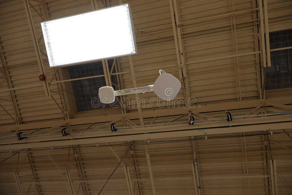Wireless Router Hanging from Ceiling Warehouse Stock Photo - Image of ...