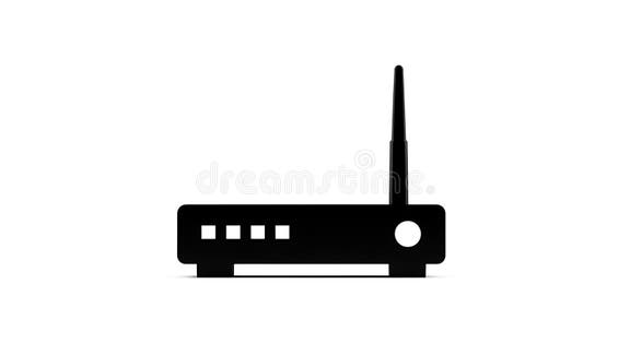 Black Wifi Router Icon stock illustration. Illustration of connection ...